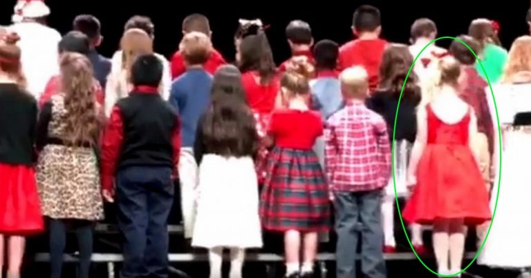 Kids Line Up Onstage. When They Turn Around, Girl In Red Dress Has ...
